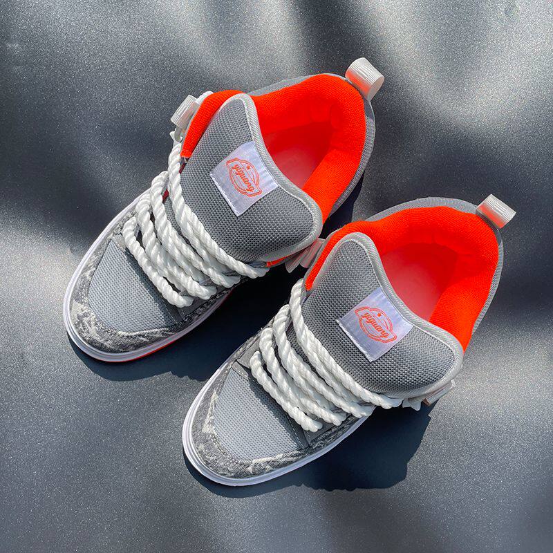 Supstorm Autumn New Thickened Tongue Volcano Ash Orange Loafers Men's ...