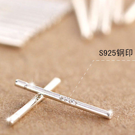 S925 sterling silver s999 full white ear stick ear stick ear studs women's ear piercing anti ...