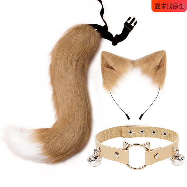 Tail cos toy cat ears cat tail suit fox Japanese handmade cosplay cat ...