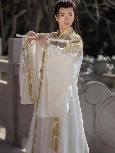 Tang Yun’s original spring new embroidery suit Wei and Jin style cross ...