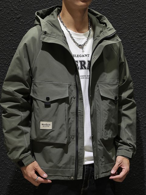 Large size jacket jacket for men's spring new hooded waterproof ...