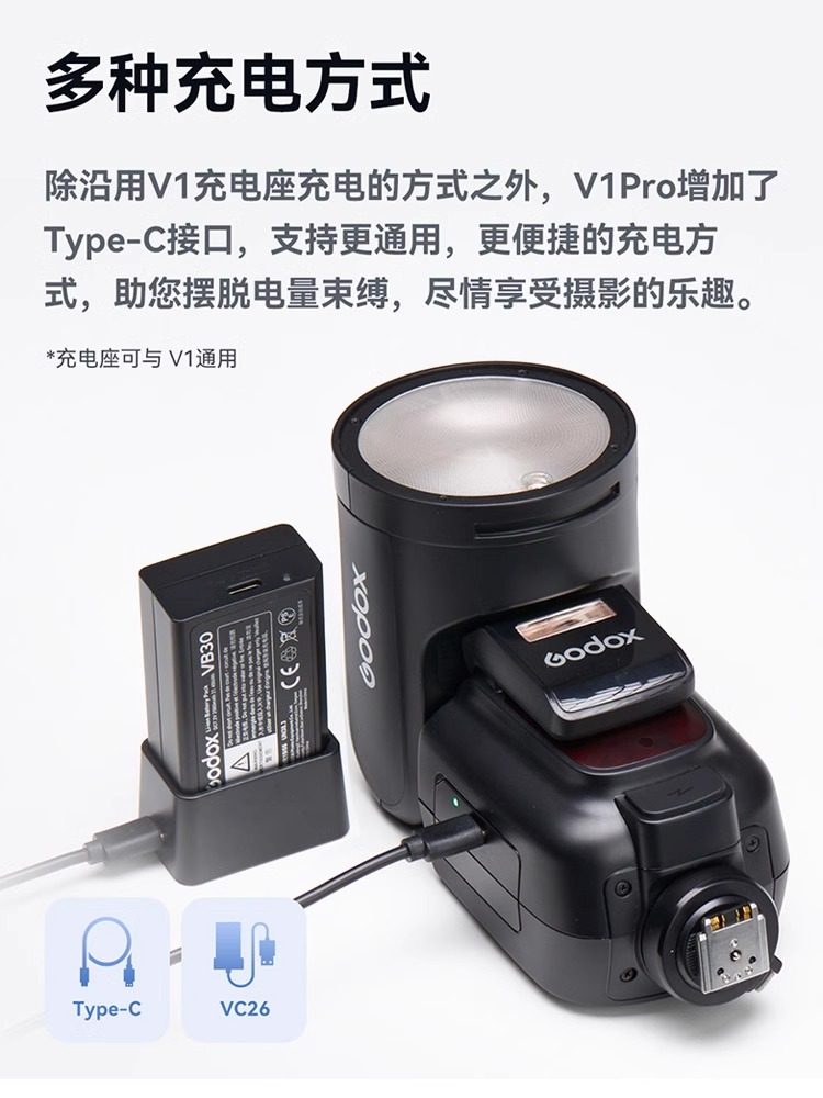 Godox V1 Pro Flash Kamera Bundar - TTL Sinkronisasi Kecepatan Tinggi