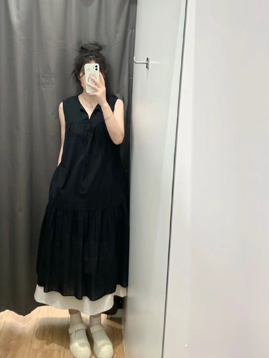 Niuhuo Spring and Summer U299 Women's Cotton Lace Sleeveless Dress Fashion Slim Waist A-Line ...