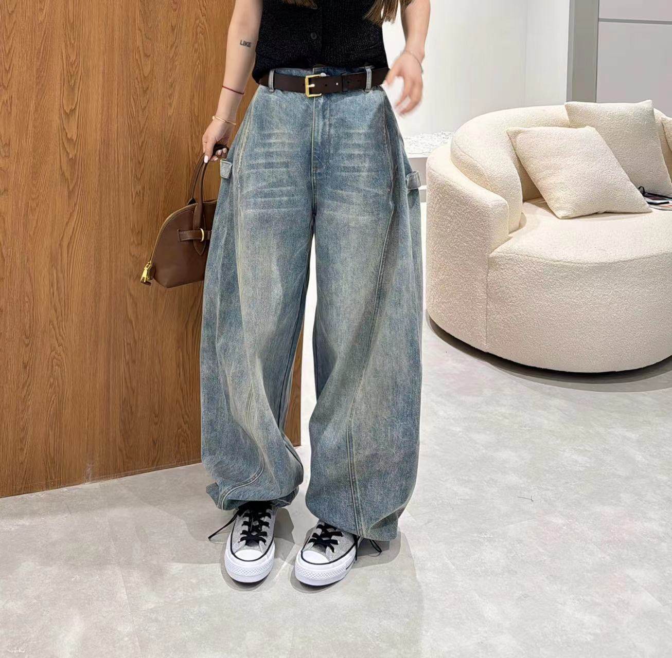 European Station 2024 Autumn New Retro High Waist Side Button Design ...