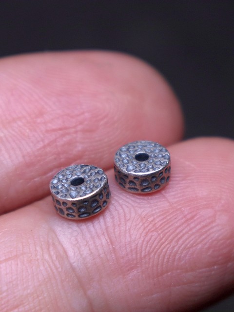 Original sterling silver 925 meteorite spacer, spacer, beads, Bodhi ...