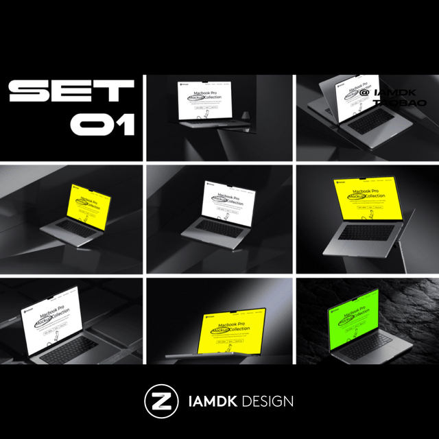 38 Industrial Style MacBook Laptop Work Display Renderings PS Texture ...