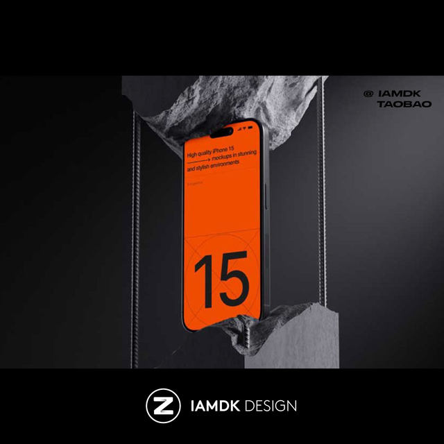 16 industrial blackened iphone 15 Pro mobile phone screen demonstration ...