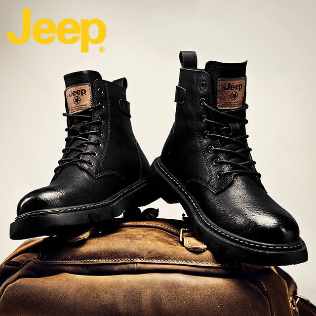 Jeep Martin Boots Men's Shoes Autumn 2025 New Genuine Leather Snow Work ...