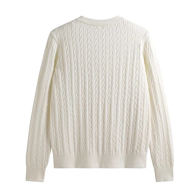 Dongguan Dalang Spring New Women's White Knitted Sweater Bottom Sweater ...
