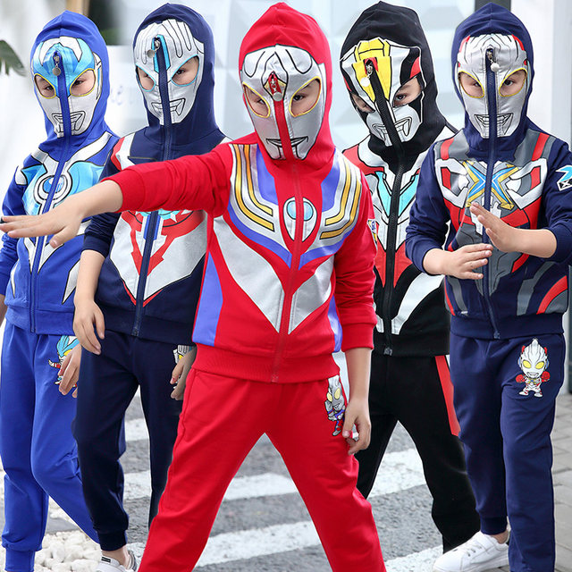Ultraman clothes Children's autumn clothing boy sweater suite Spider ...