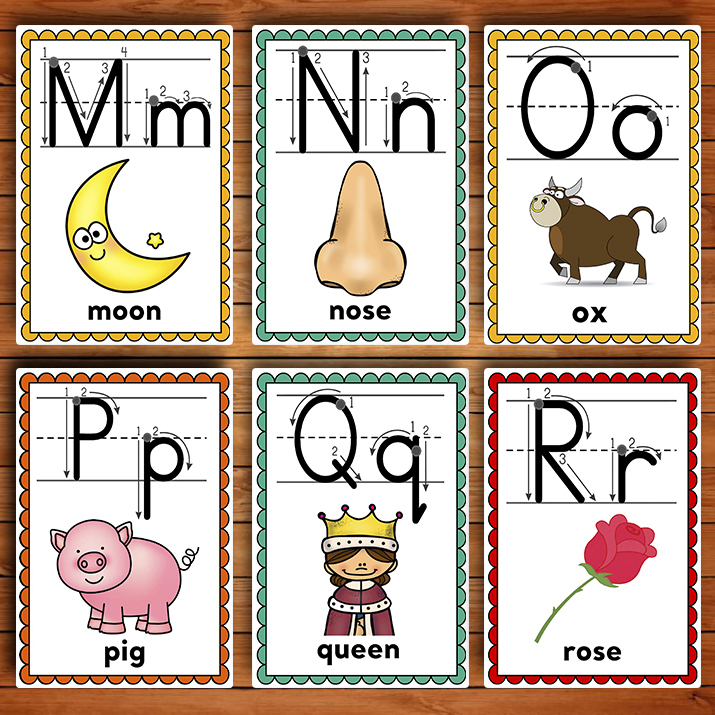 English Alphabet Flash Cards - ABC Learning Cards for Kids