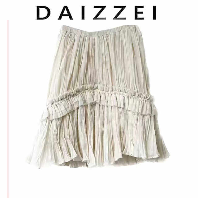 DAIZZEI~ Chic niche design pleated lace skirt summer new temperament ...