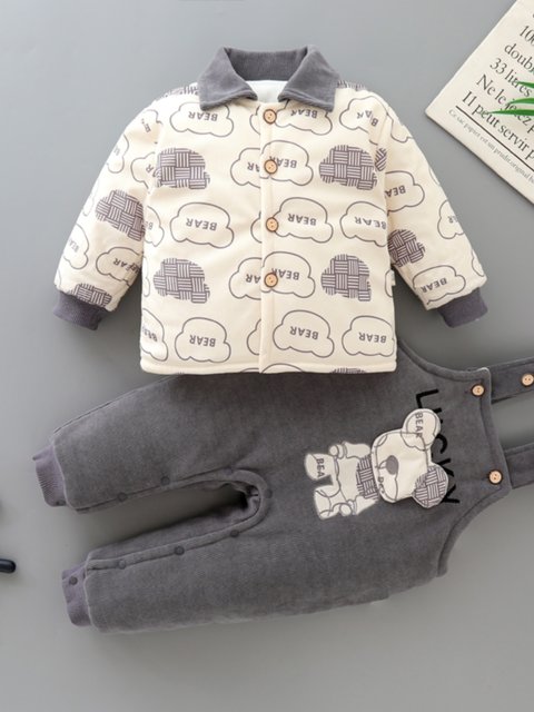 Baby suit plus cotton male babies in autumn and winter cotton jacket ...