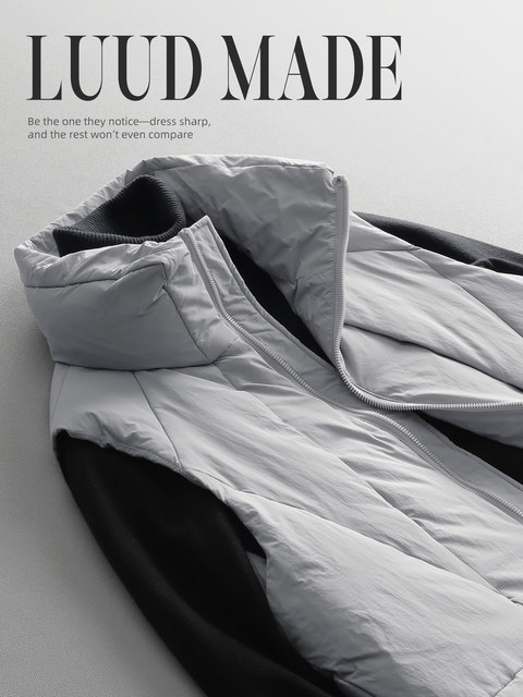 Luud hidden pocket design fluffy anti -cold vest jacket men's winter ...
