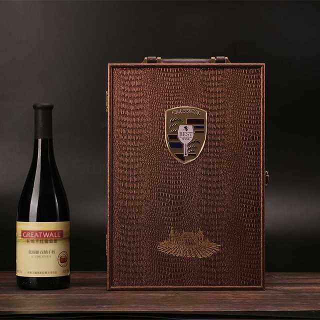 double red wine leather box red wine gift box portable