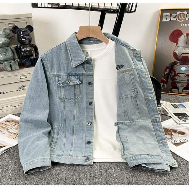 Spring and autumn denim jacket wild clothes couple new denim jacket men ...