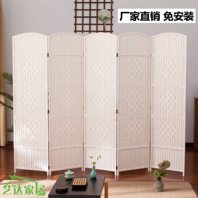 Creative handmade straw screen partition, fashionable and simple living ...