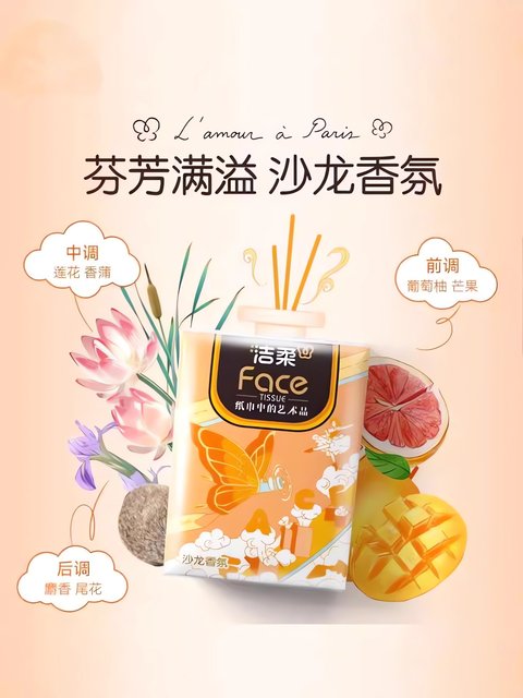 Jie Rou small bag handkerchief paper art Paris salon fragrance 4-layer ...