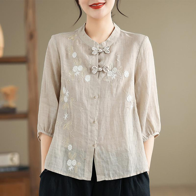 Summer new product seven -point sleeve cotton and linen, unique ...