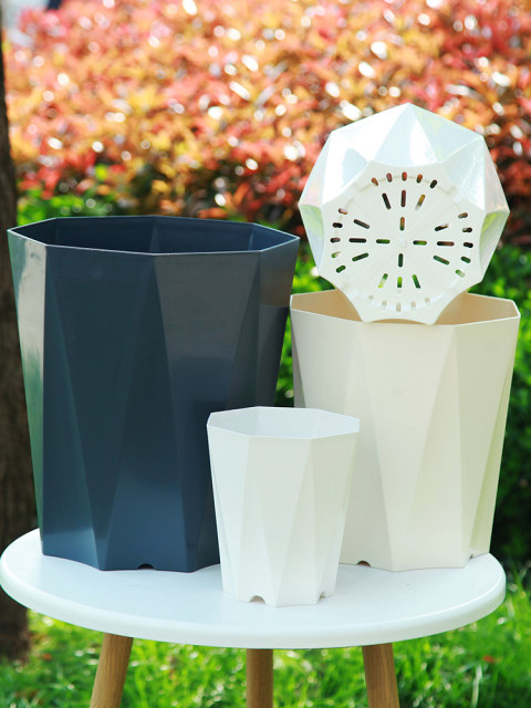 Flower pots, large-sized living room, simple plastic thickened ...