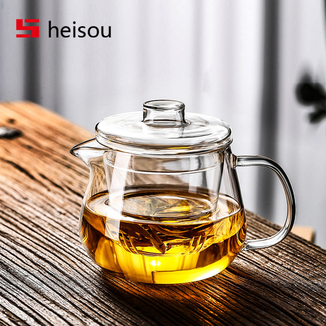 Glass teapot single pot high temperature resistant thickened tea water ...