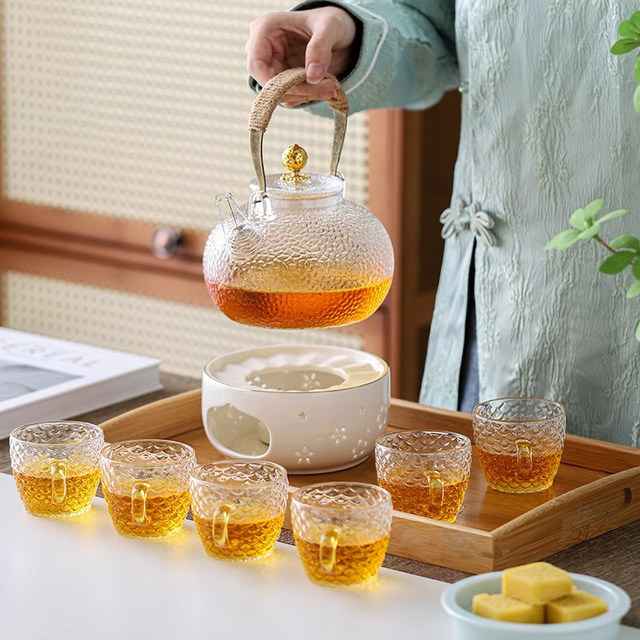 Heat -resistant glass boiled tea set 2024 new family Japanese -style ...