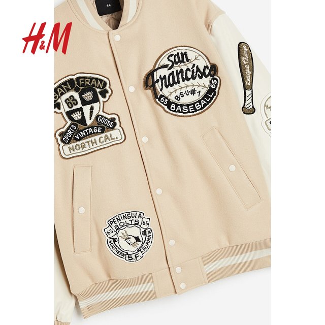 HM men's jacket 2024 autumn new loose sportswear long-sleeved tops ...