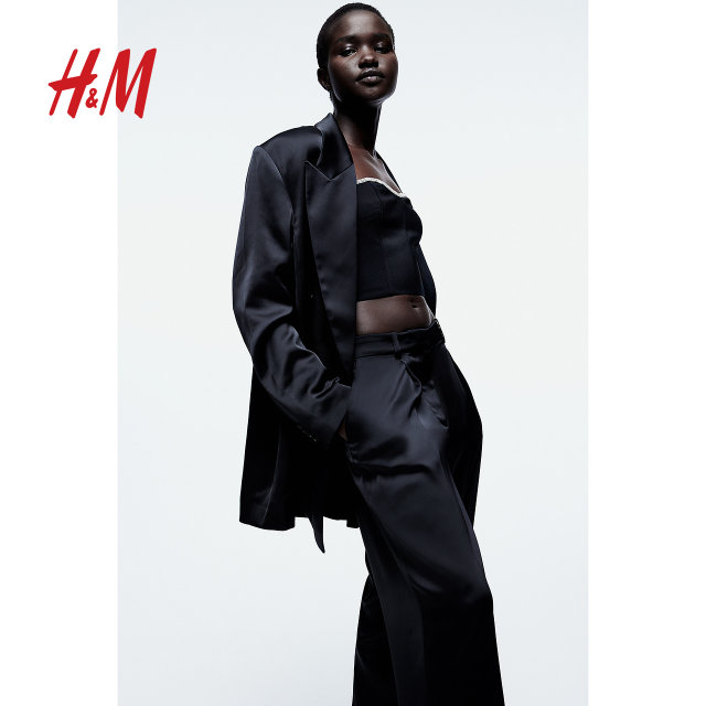 HM women's suit autumn temperament simple large profile double breasted ...