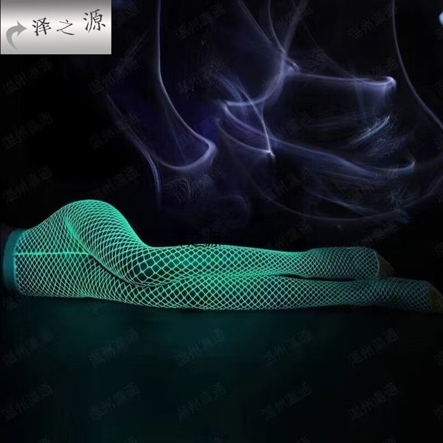 White luminous pantyhose, ultra-thin women's fishnet stockings, mid ...