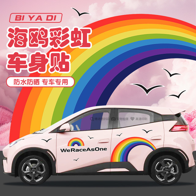 Seagull Rainbow Car Body Sticker BYD New Energy Customized Car Body ...