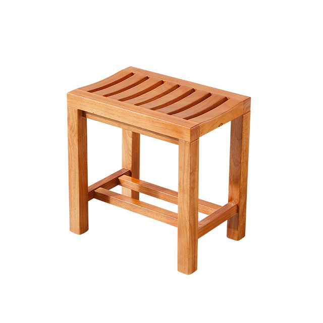 Solid Wood Bath Stool, Bathroom Stool, Anti-Corrosion, Non-Slip Low ...