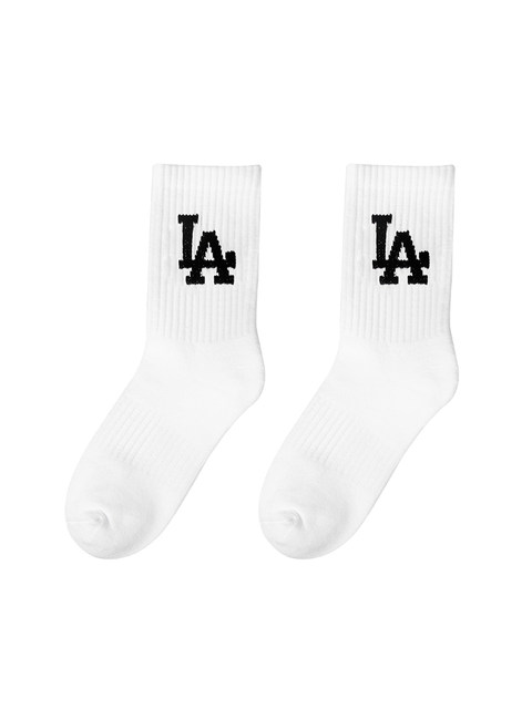 Korean genuine purchasing MLB socks classic men's and women's NY white ...
