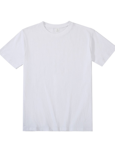 (Buy one get one free) 230g Xinjiang cotton heavyweight pure cotton round neck T-shirt thick and ...