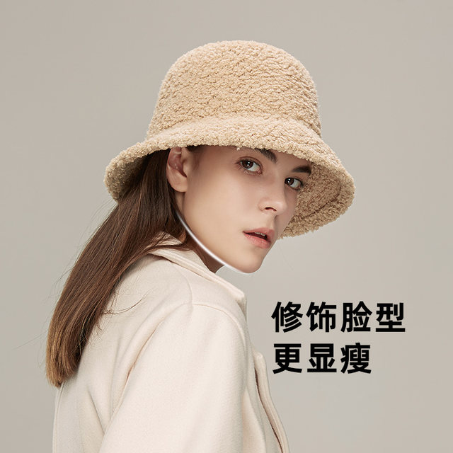 VVC fisherman hat female autumn and winter hat lambsca puffing hat ...