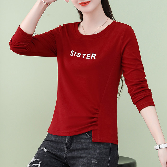 Spring and autumn long -sleeved T -shirt female 2024 new explosion ...