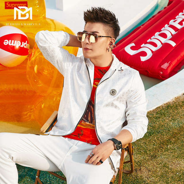 BM mercerized satin high-end jacket for men, light luxury 2021 new dark ...