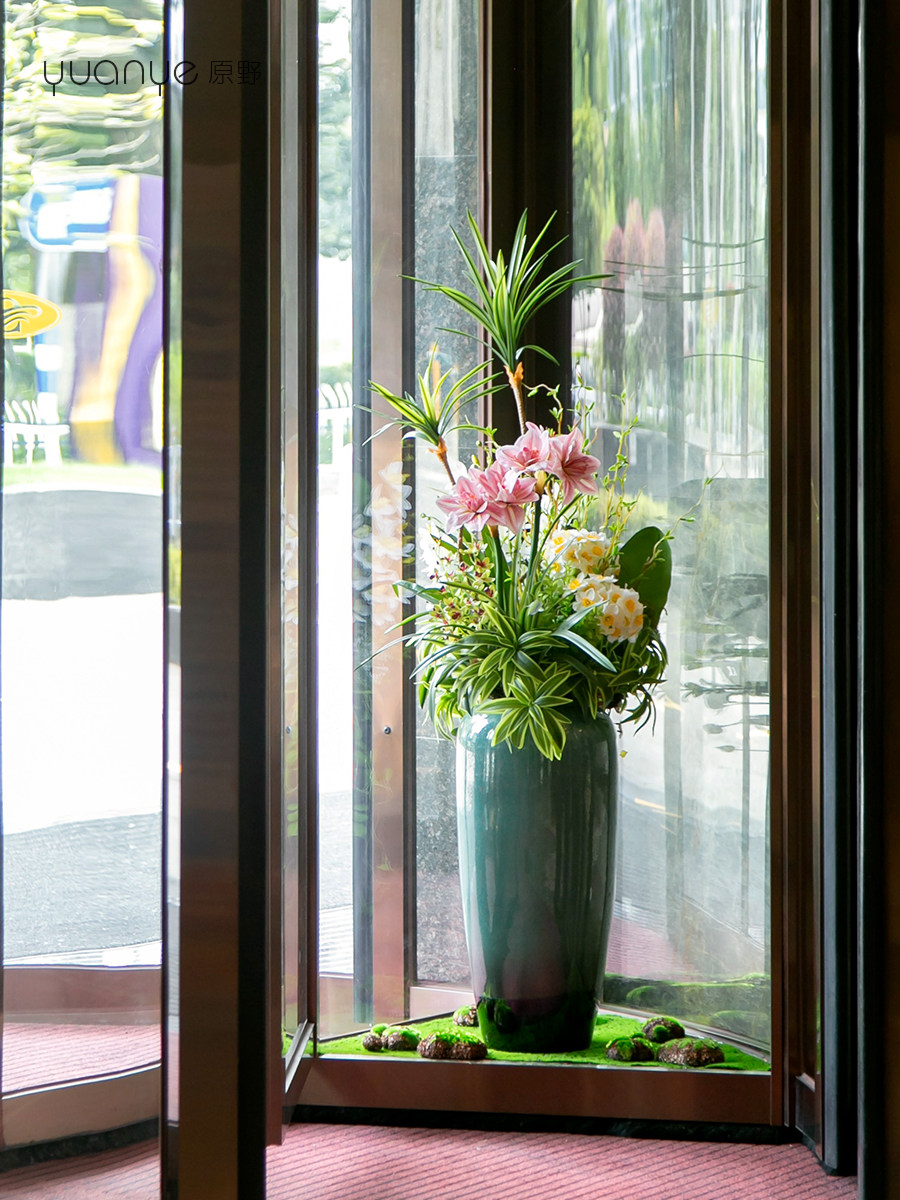 Wilderness Silk Flowers with Vase - Hotel Lobby & Floor Standing Decoration