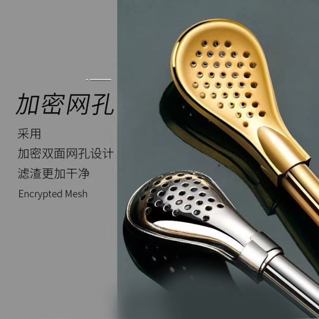 Extending the straw spoon 304 stainless steel coffee mixing spoon ...