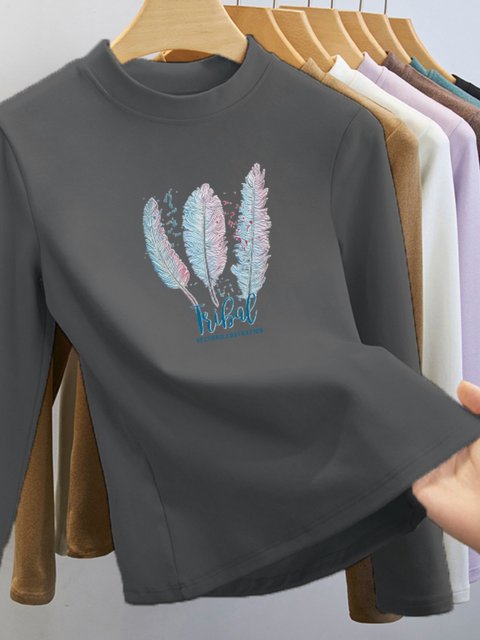 Demo bottoming shirt Female in spring and autumn with a semi -high ...