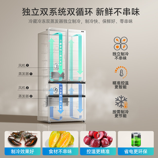 The new Meiling Frozen Fresh 507L zero-embedded ultra-thin French ...