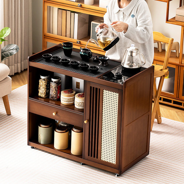 Mobile tea table, household tea cart, new Chinese tea table, automatic ...
