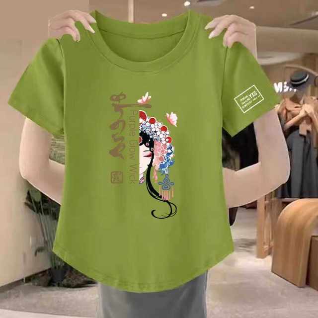 Guo Chao Chinese style T -shirt women's short -sleeved 2024 early ...