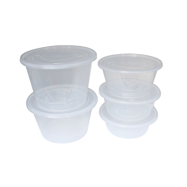 Disposable fast food box plastic transparent round 1000 packing box ...