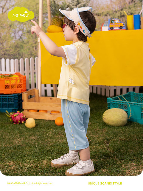 moimoln Xiaoyunduo children's clothing summer new baby boy T-shirt shorts two-piece set boys ...