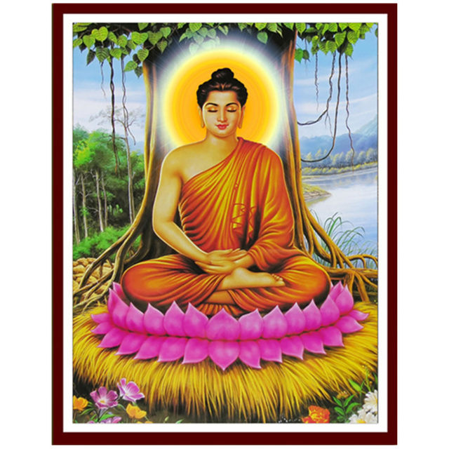 Embroider by yourself Tathagata Buddha Sakyamuni under the Bodhi Tree ...
