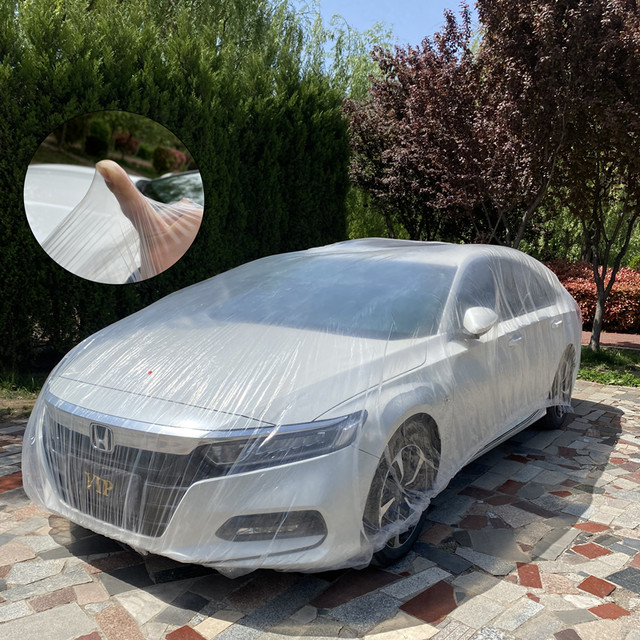 Disposable car cover, windproof, rainproof, snowproof plastic ...
