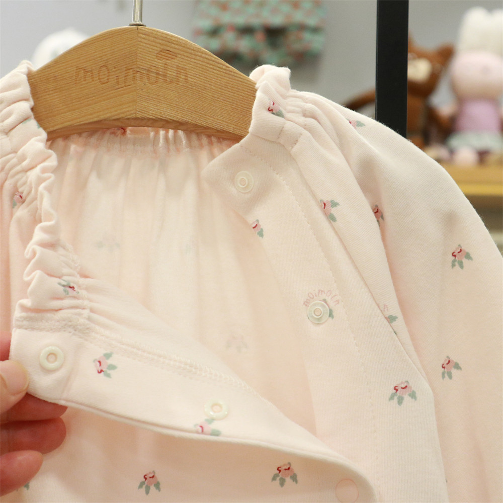 Now Xiaoyunduo moimoln baby girl Xiaohua pure cotton jumpsuit Korea purchasing 24 winter infant ...