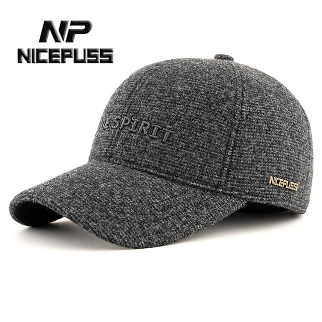 Men's baseball cap with velvet, middle-aged and elderly peaked cap, men ...
