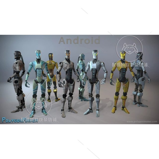 UnityAndroidRobot1.1 Android science fiction robot model material package