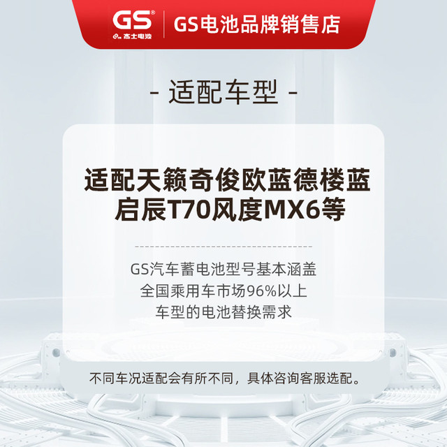 GS Uni-President original 80D23L Qijun Tianlai Loulan style MX6 Venucia T70 Outlander car battery